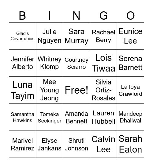 ERC OneTeam Bingo Card