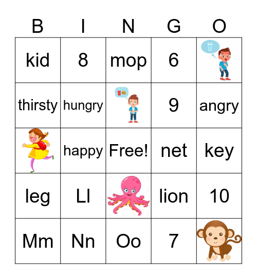Unit 2 Bingo Card