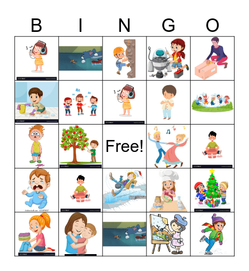 Past Tense Verbs Bingo Card