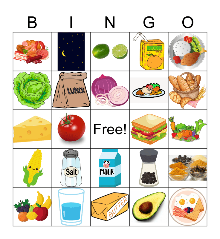 La Comida Bingo Card