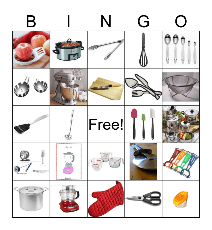 Our Kitchen Bingo Card
