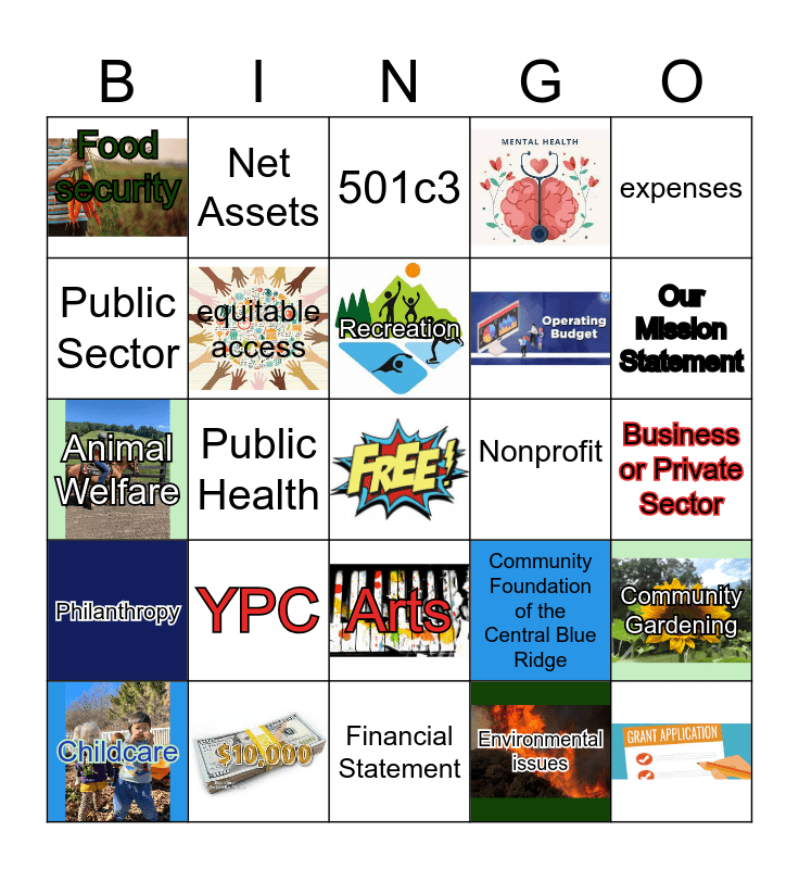 Philanthropy Bingo Card