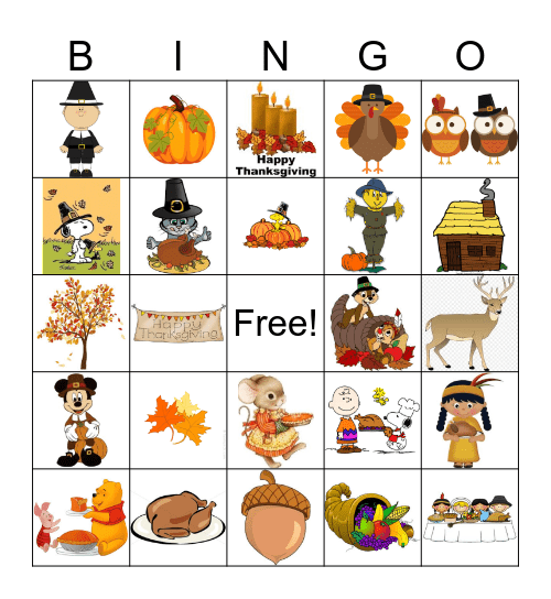 Thanksgiving Bingo Card