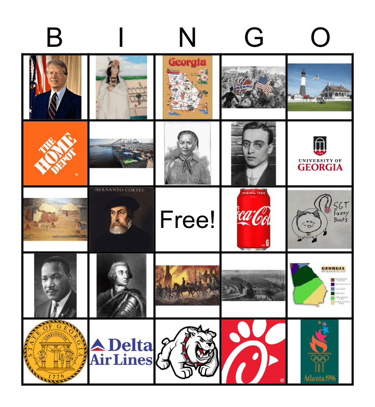Georgia Bingo Card