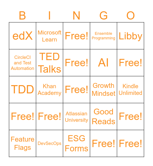 Bingo Banaza Tech Edition Bingo Card
