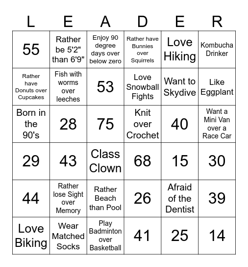 Silly Faith Formation Bingo Card