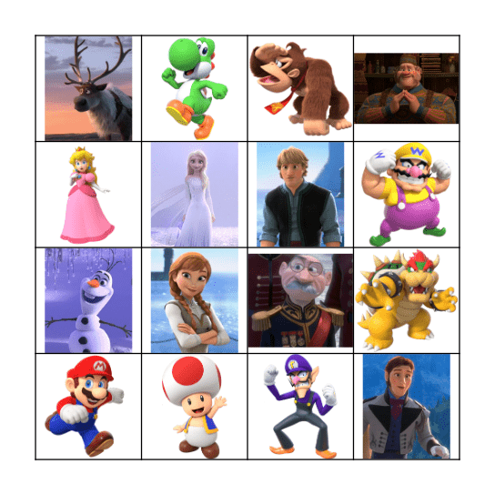 Frozen Mario BINGO Card
