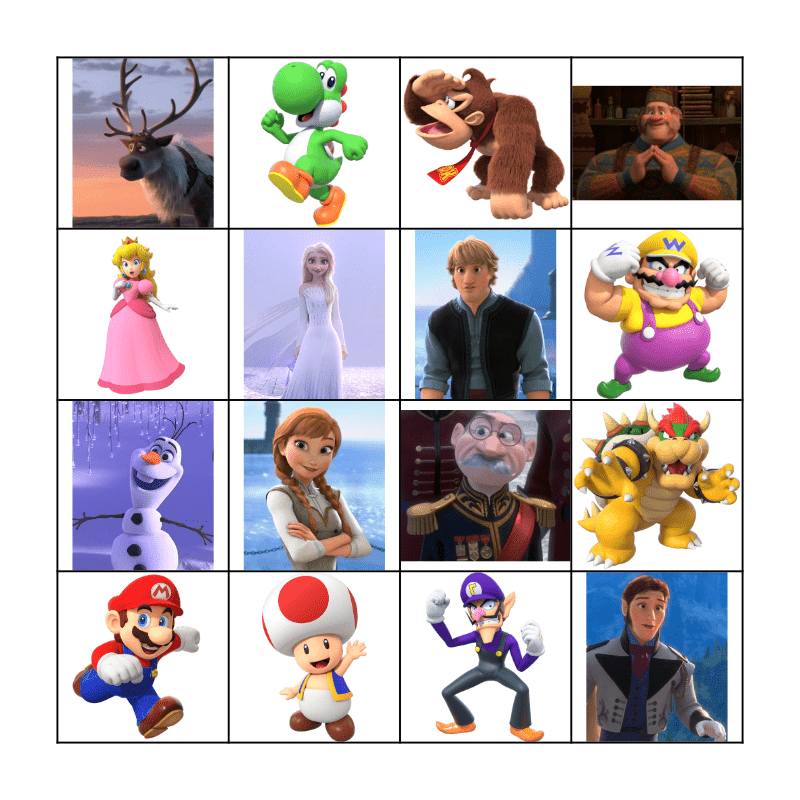 Frozen Mario BINGO Card