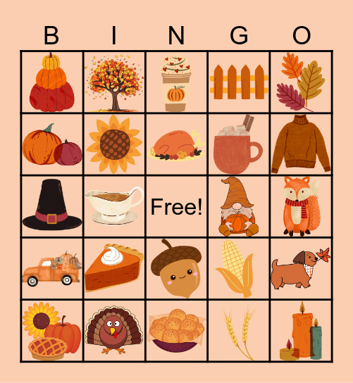 Thanksgiving Bingo Card
