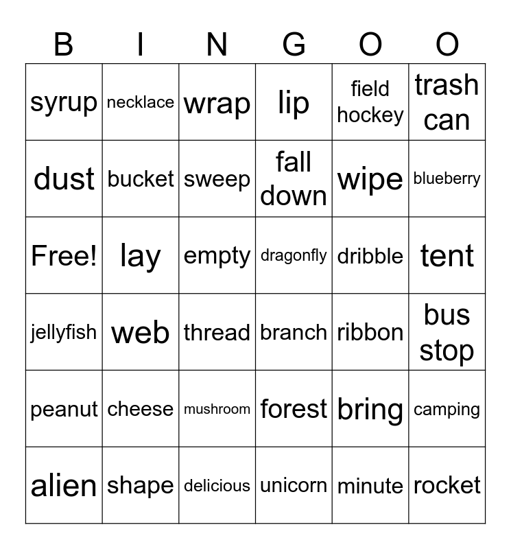 Bricks Review Bingo Card
