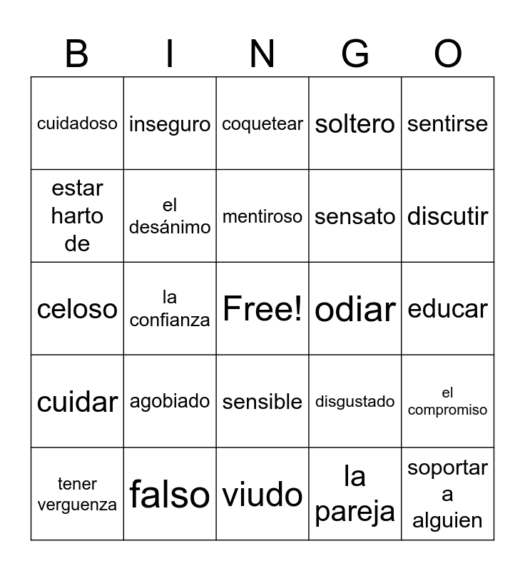 Descubre 3 L1 vocabulario Bingo Card
