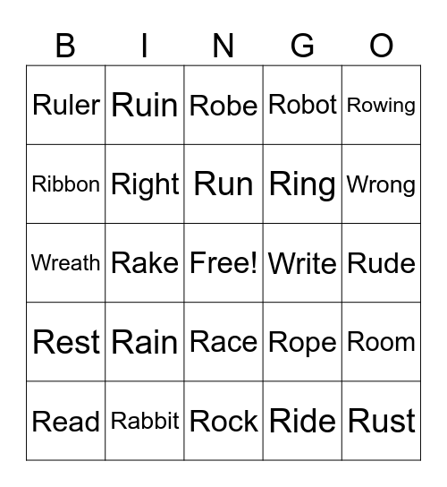 R Bingo Card