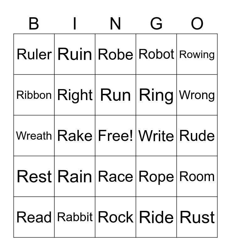 R Bingo Card