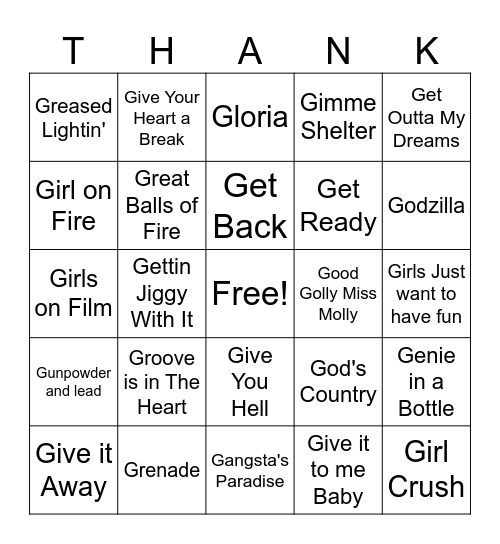 YOU! Bingo Card