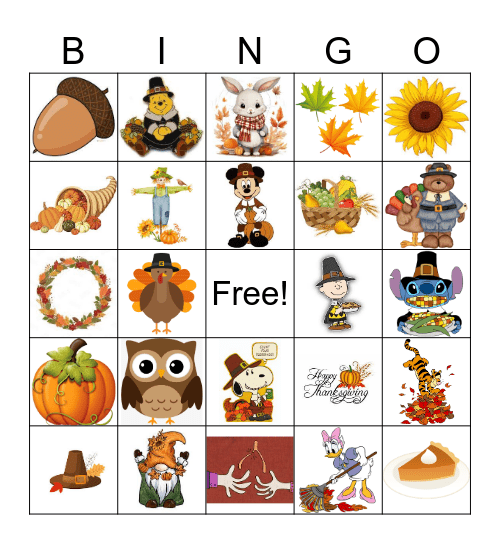 Thanksgiving Bingo Card