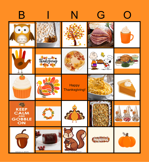 Thanksgiving Bingo Card