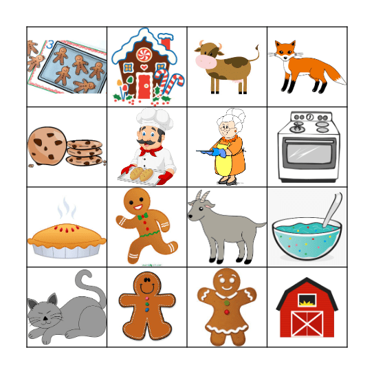 The Gingerbread Man Bingo Card