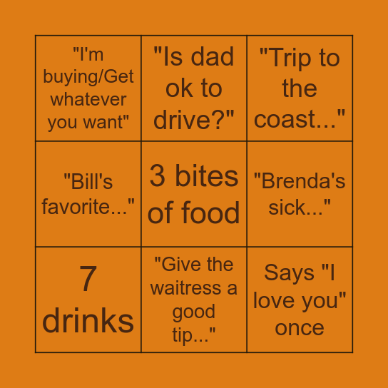 Thanksgiving Bingo Card