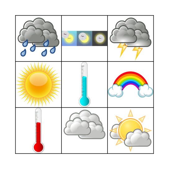 WEATHER Bingo Card