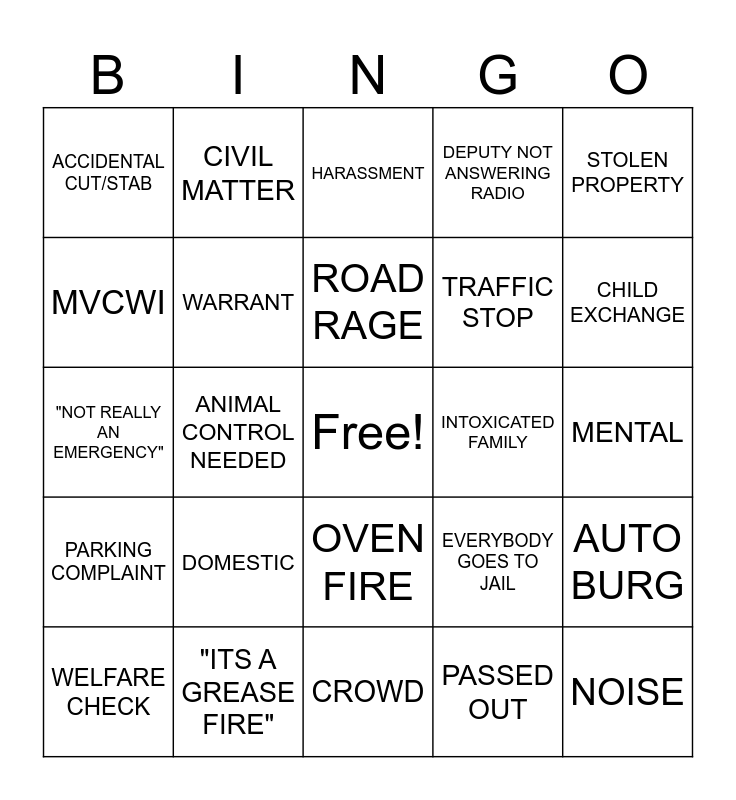 DISPATCH THANKSGIVING BINGO Card