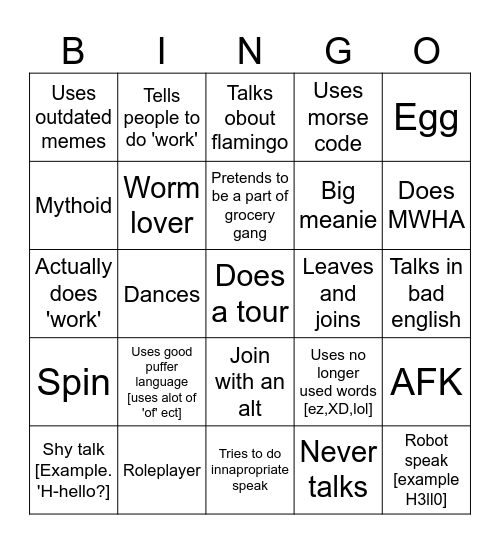 Amazook training Bingo Card