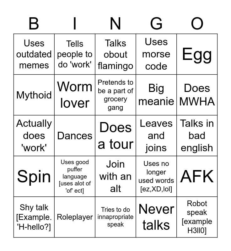 Amazook training Bingo Card