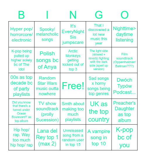 Random ideas Bingo Card