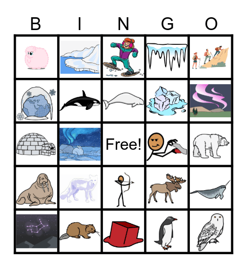 Arctic, Antarctic Bingo Card