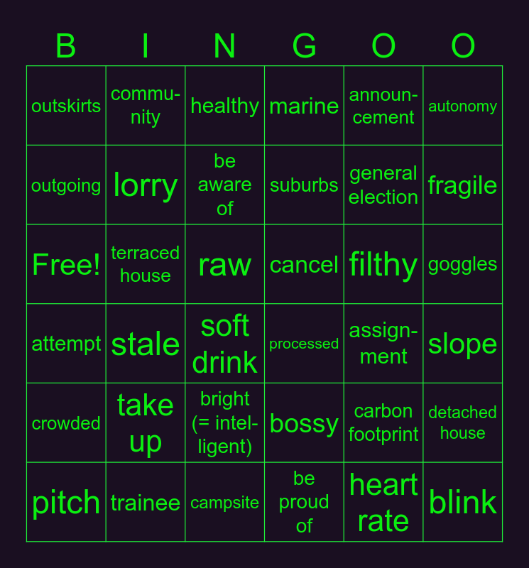 Gateway B1+ Relative clauses Bingo Card