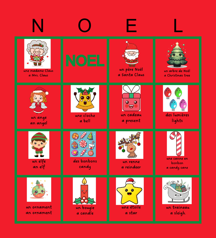 C'est Noel Bingo Card
