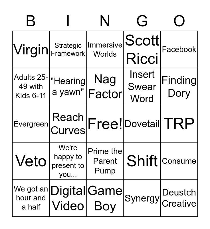 3DS SMR Bingo Card