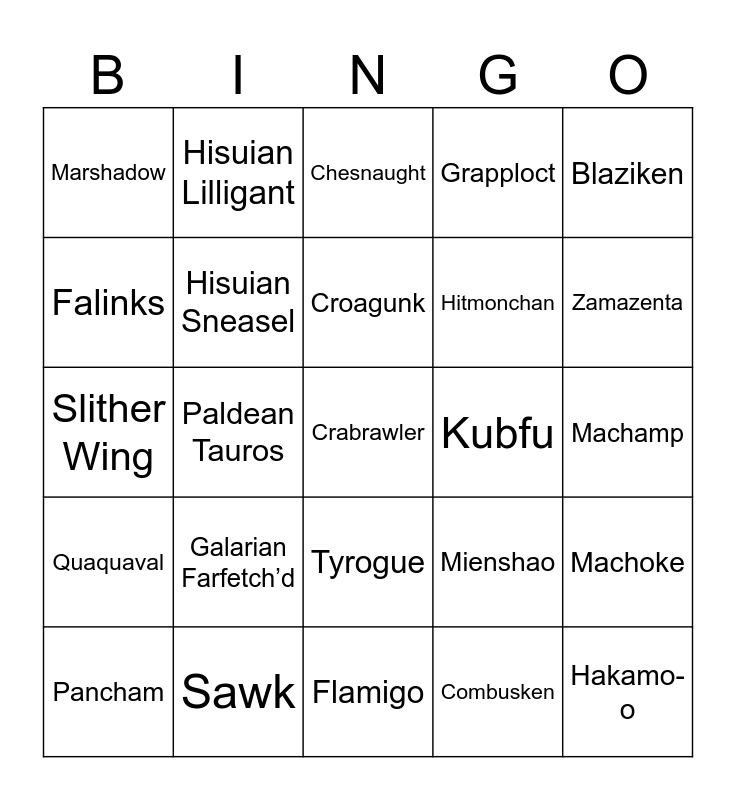 Mana Round 2 [Fighting Types] Bingo Card