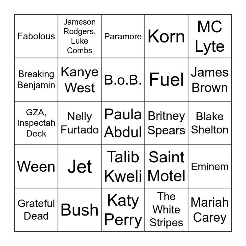 Cold Bingo Card