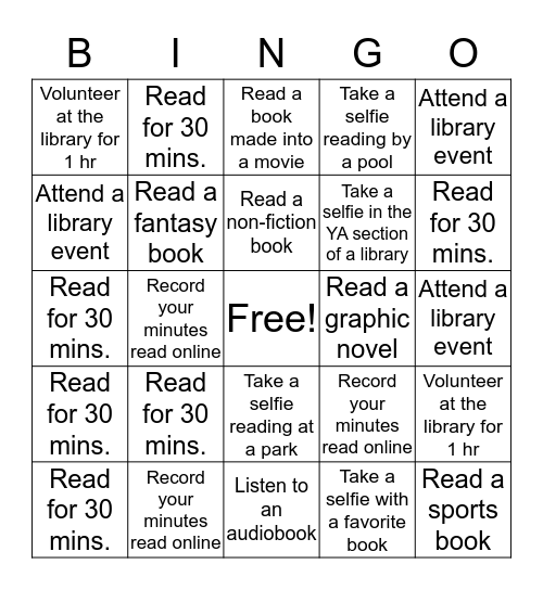 WEL Teen SRC Bingo Card