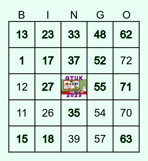 GTUK’s Christmas BINGO Bonanza 2023 Bingo Card