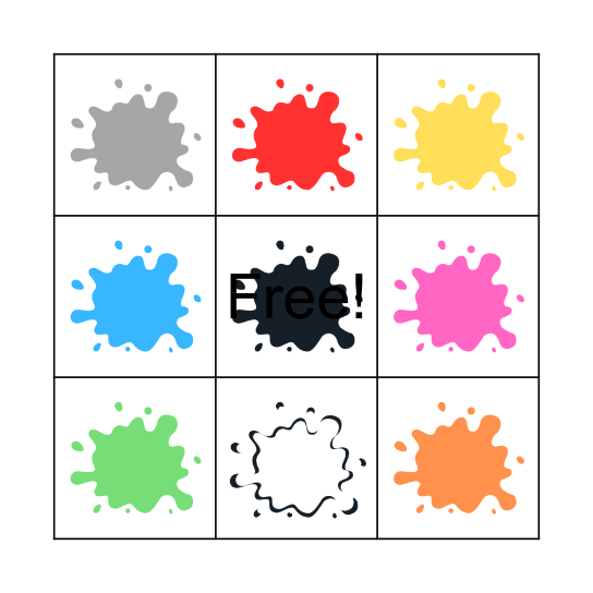 Les couleurs Bingo Card
