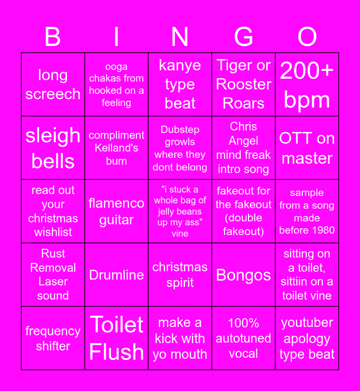 Kelland Bingo November 29th Bingo Card