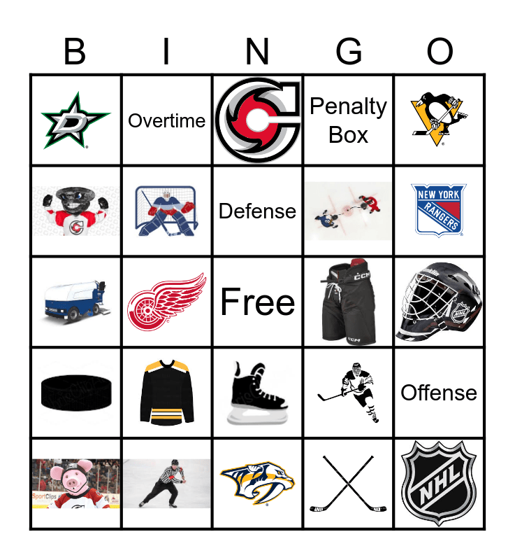 Hockey Bingo Card