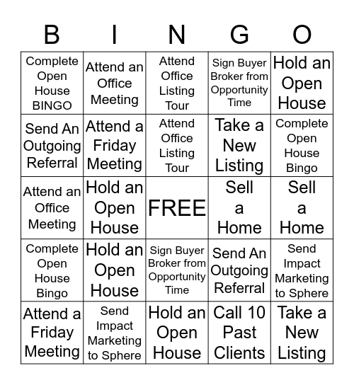 REAL ESTATE Bingo Card