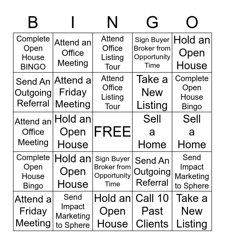 REAL ESTATE Bingo Card