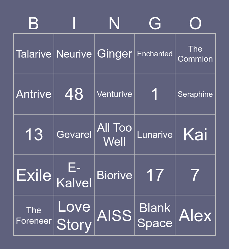 Bingo Swap Bingo Card