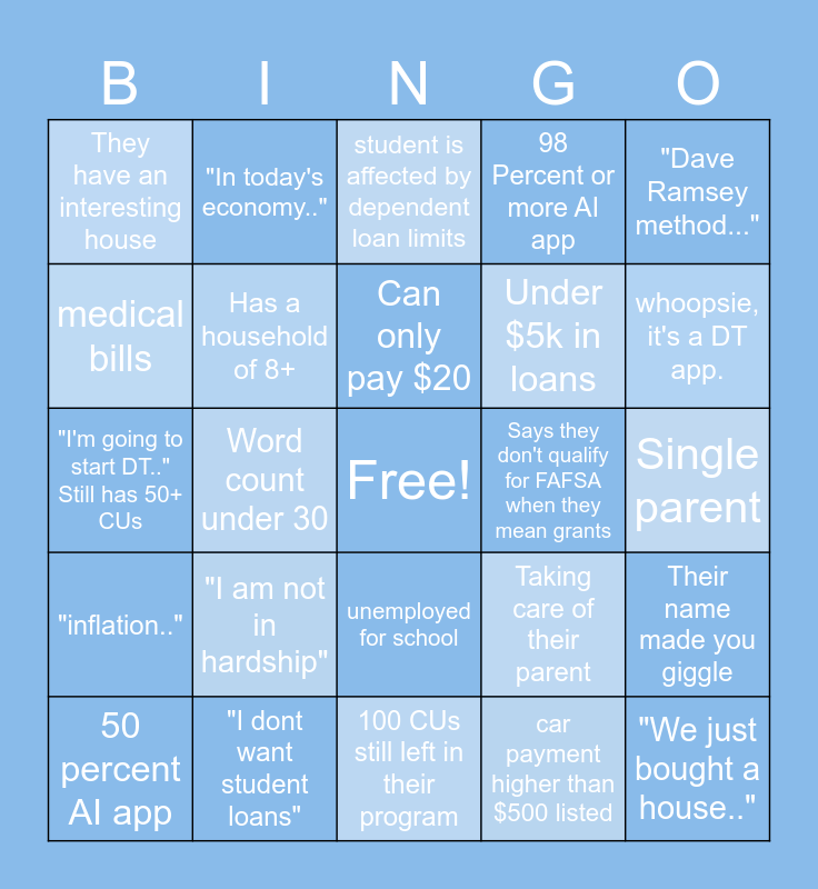 FSF PR Bingo! Bingo Card