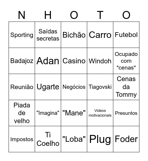Canhoto Bingo Card