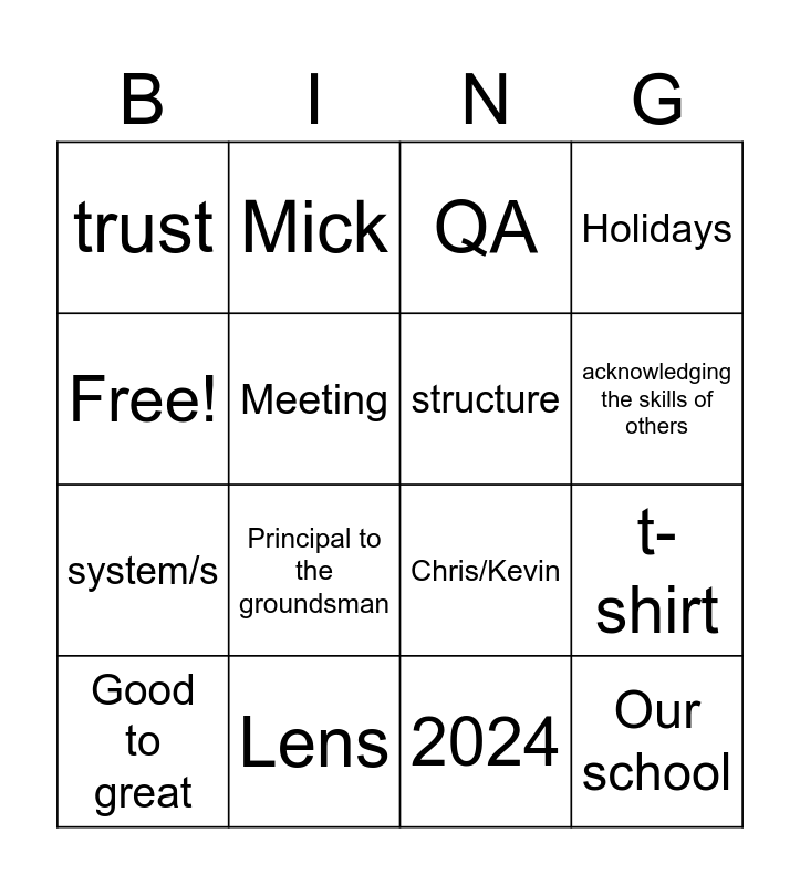 Week 10 Day 1 Bingo Card
