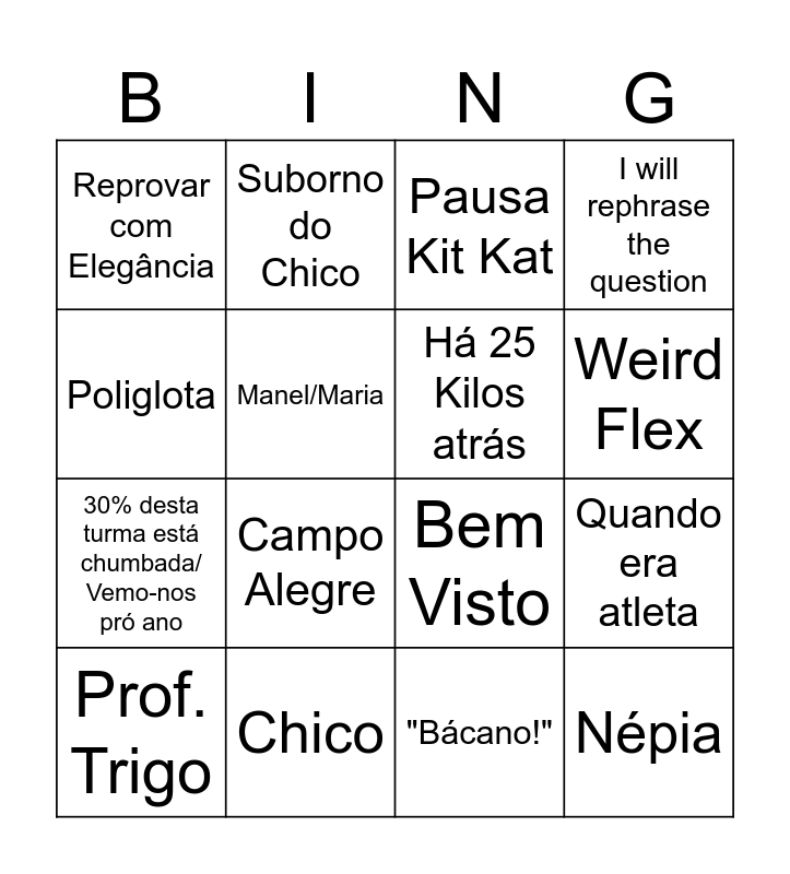 Tó Bingó Bingo Card