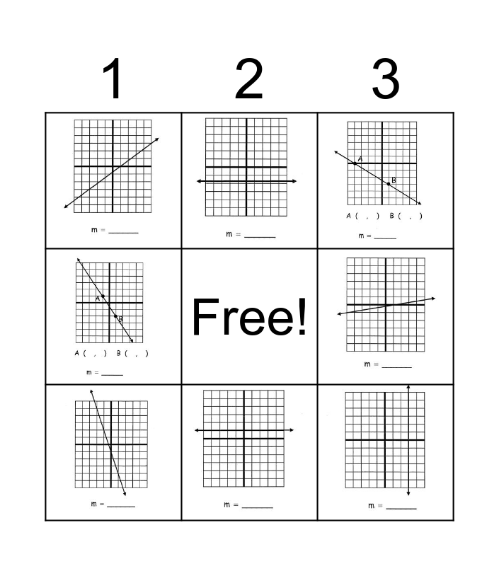 Slope Bingo Card