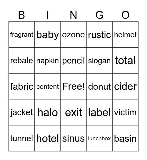 Multisyllabic Bingo (Open & Closed Syllables) Bingo Card