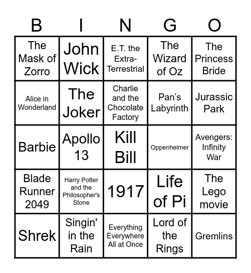 AKT BINGO!!! (Film) Bingo Card