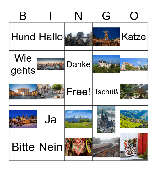 Deutsch für 1. Klasse Bingo Card