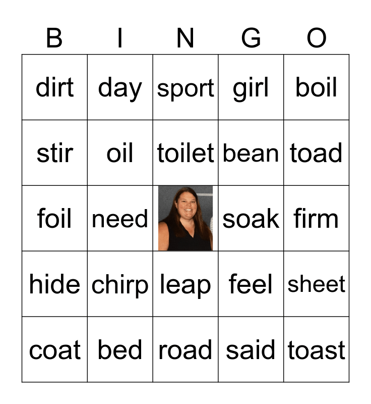 Spelling Word Bingo Card